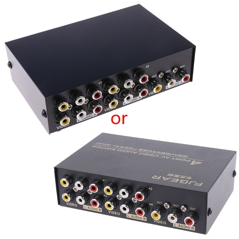 4 Port AV Video RCA 4 Input 1 Output Switcher Switch Selector Splitter ...