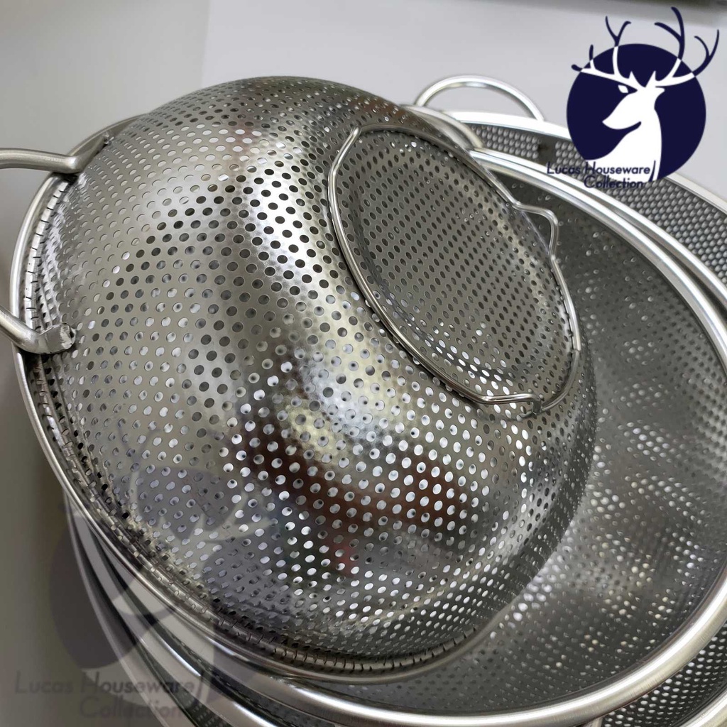 STAINLESS STEEL COLANDER STRAINER/SIEVE FRUIT FOOD BASKET/FOOD DRAIN ...