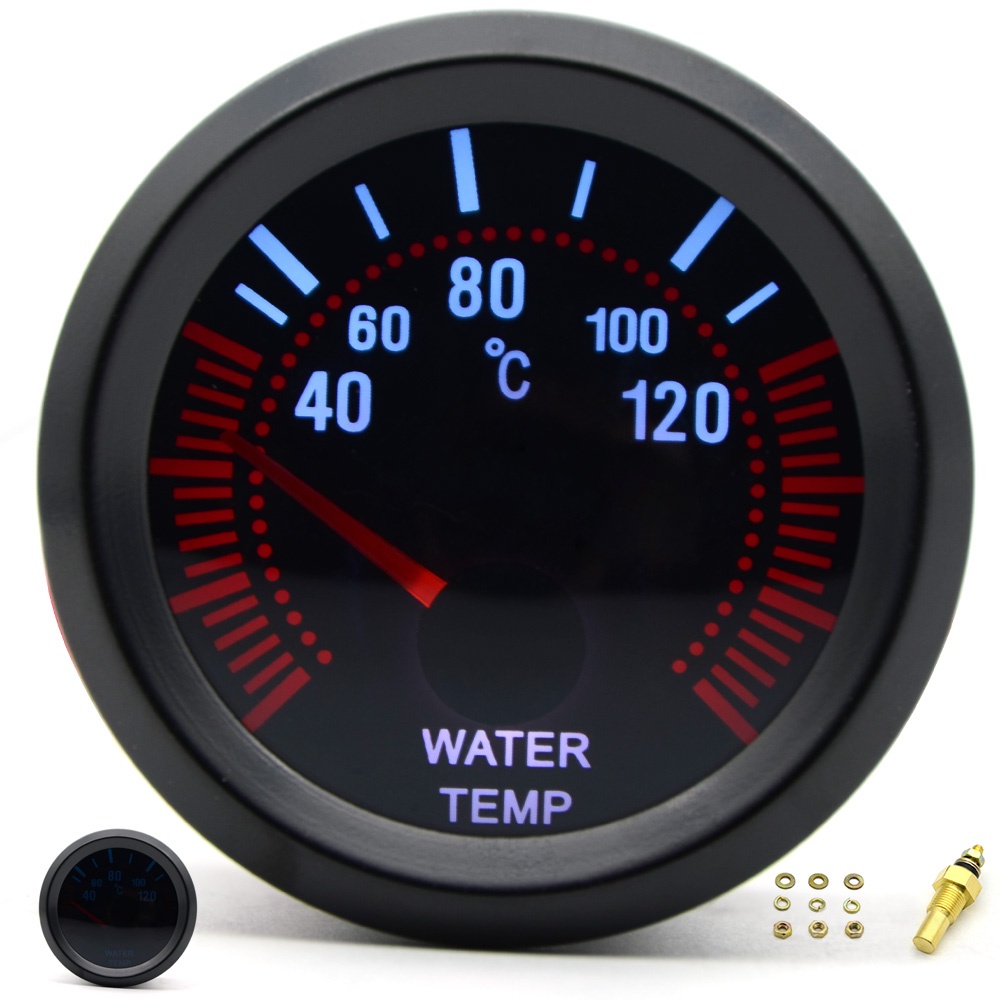 2'' 52mm Universal Smoke Lens Water Temp Temperature Gauge 40-120C LED ...