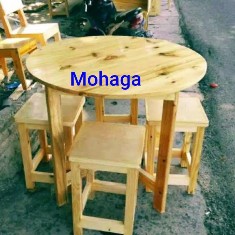 A SET OF ROUND TABLES MADE OF TEAK WOOD | Shopee Philippines