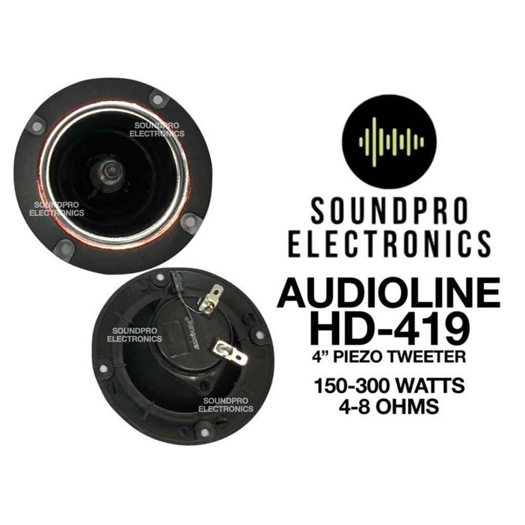 Audioline HD-419 4” Piezo Tweeter 150 Watts - 300 Watts / ELEET TW-419 ...