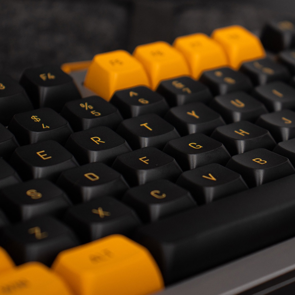 Black&Gold Keycaps 150Keys MSA Profile Double Shot For Mechanical ...