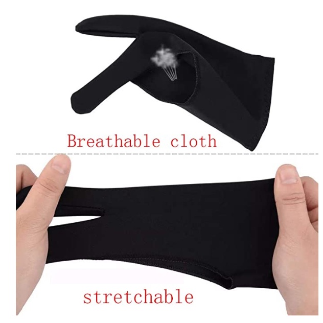 Artist Glove For Drawing Tablet iPad Smudge Guard Two-Finger Reduces ...