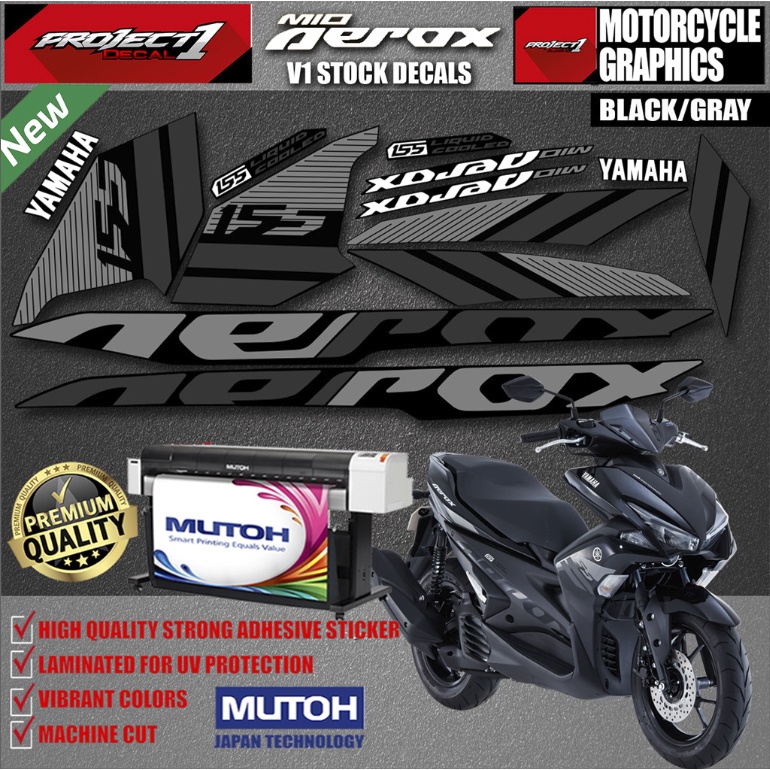 YAMAHA AEROX 155 V1 STOCK DECAL LAMINATED STICKER | Shopee Philippines