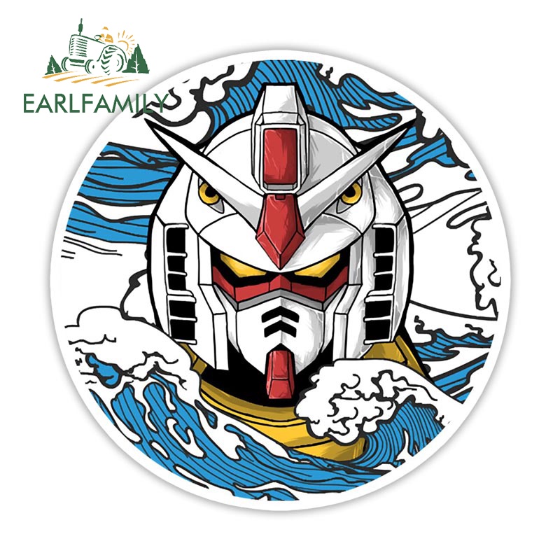 EARLFAMILY 13cm Japanese Waves Gundam Anime Car Stickers Motorcycle ...
