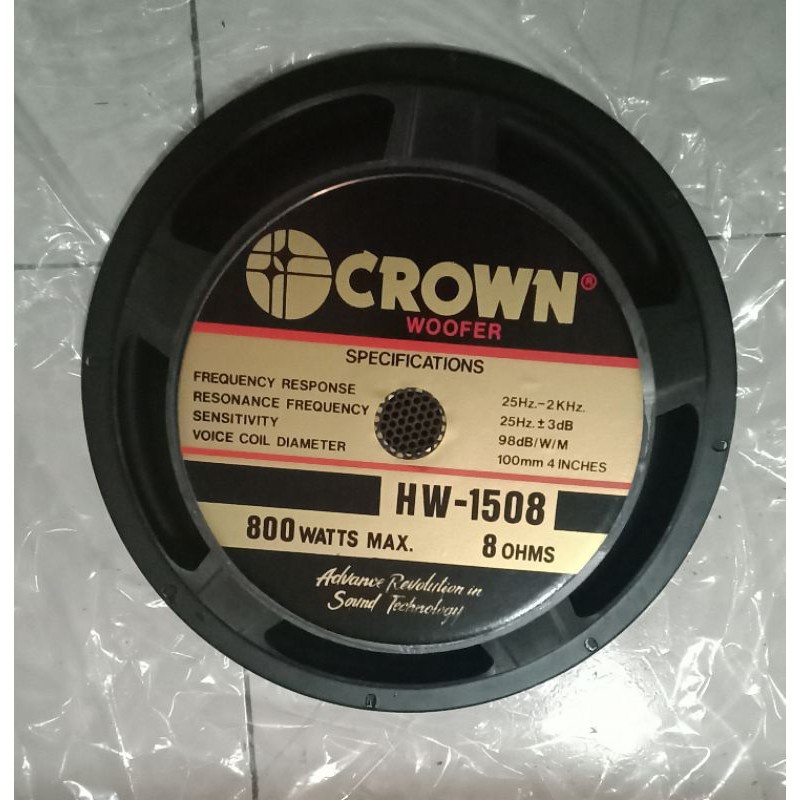 Crown HW-1508 15''inch ( 800 watts ) High Performance Woofer | Shopee ...