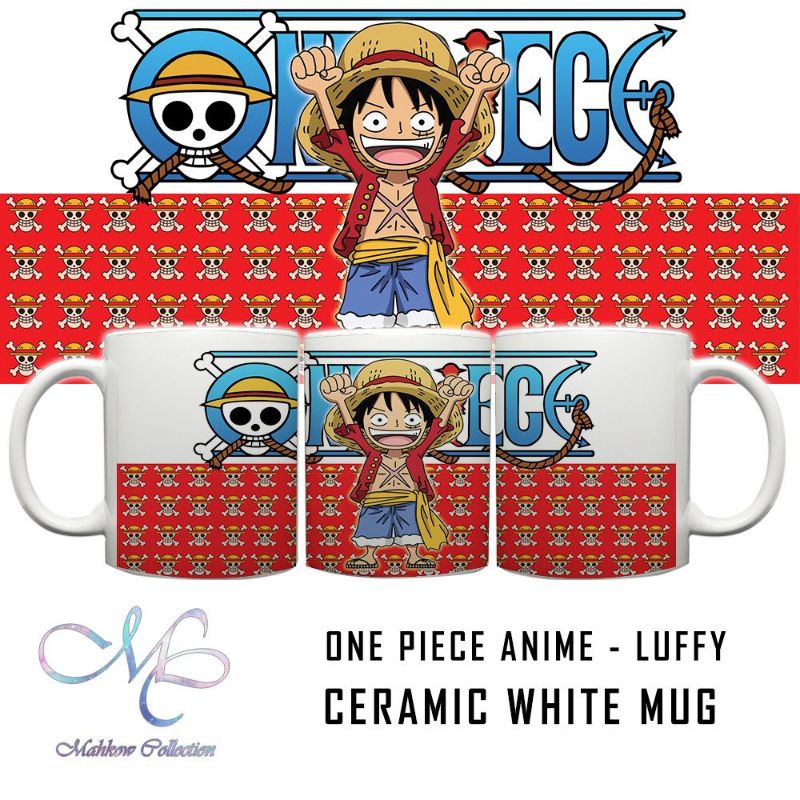 LUFFY ONE PIECE ANIME DESIGN WHITE MUG | Shopee Philippines