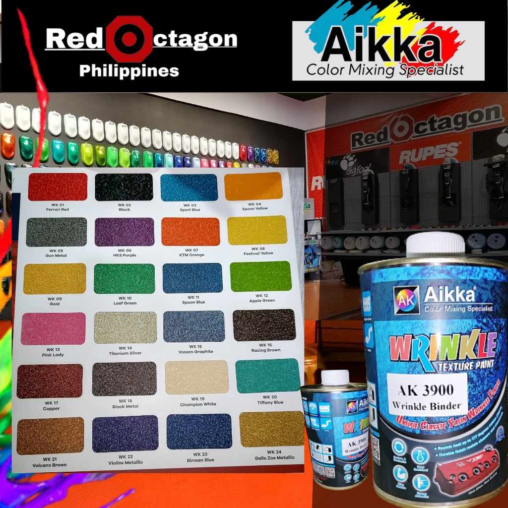 AIKKA WRINKLE TEXTURE PAINT AUTOMOTIVE CAR AND MOTORCYCLE RED OCTAGON ...