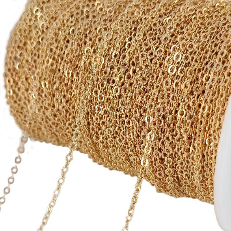 1 Meter 14K Real Gold Plated Brass Thin Chain For DIY Jewelry Making ...