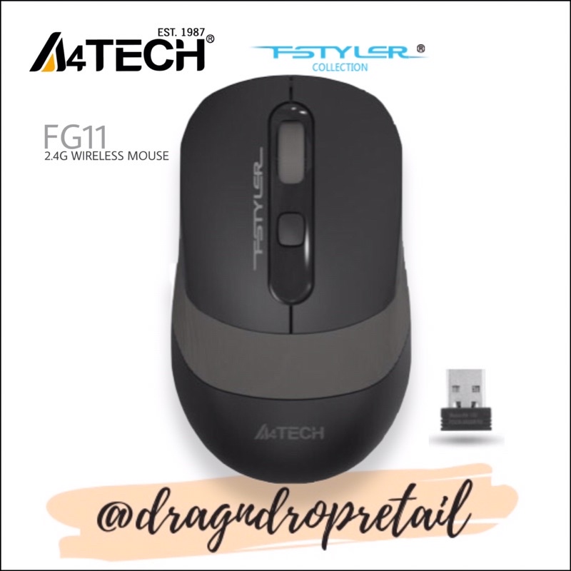 A4TECH FSTYLER FG11 2.4GHz Wireless Optical Mouse, 2000 DPI 3-Level Adjustable - Grey | Shopee ...