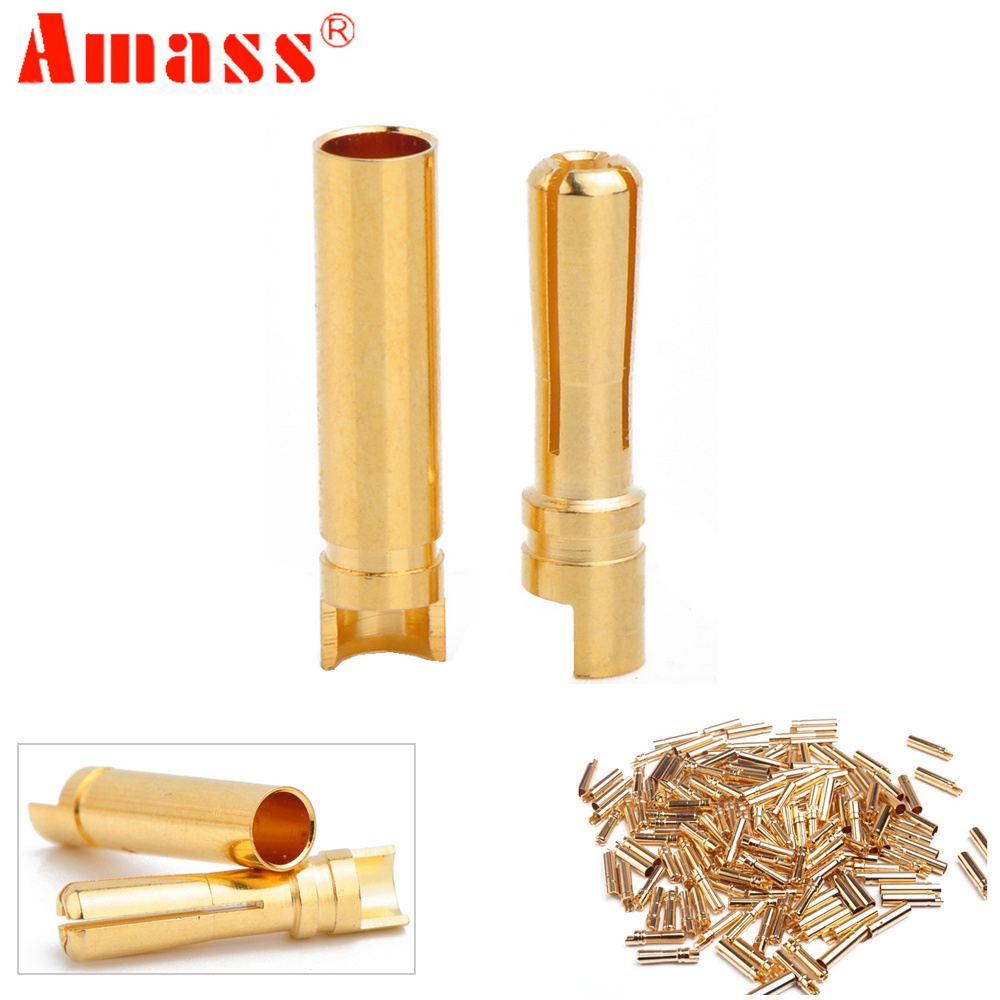 10 pair AMASS 4.0mm 4mm Gold Plated Bullet Connector for RC battery ESC ...
