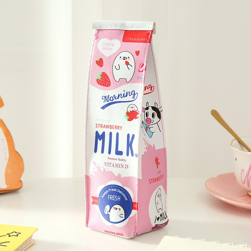 inovative pencil case cute pouch storage milk box fashion korean logo ...