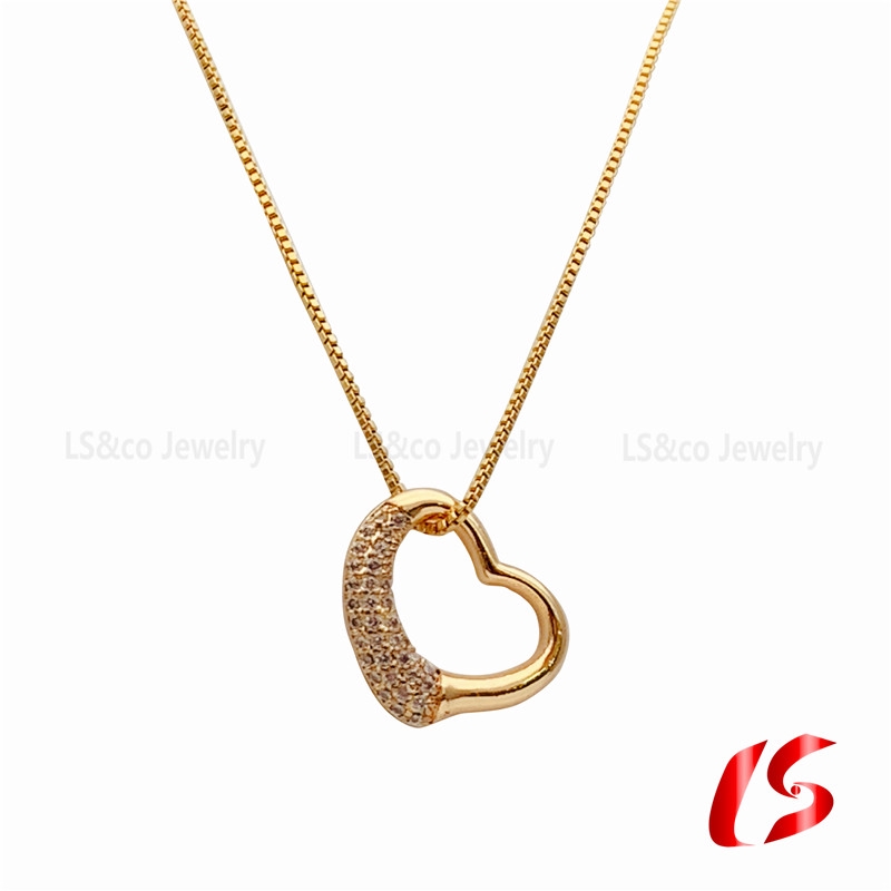 LS Jewelry 18K Gold Plated High Quality Zircon Pendant Necklace For ...