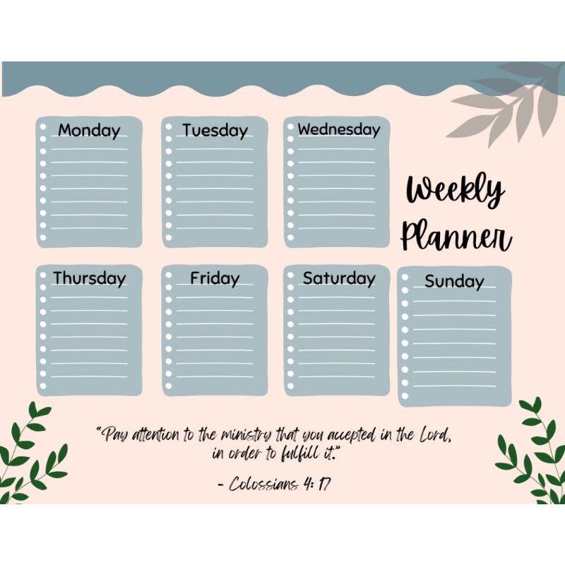 Jw Weekly Planner design | Shopee Philippines
