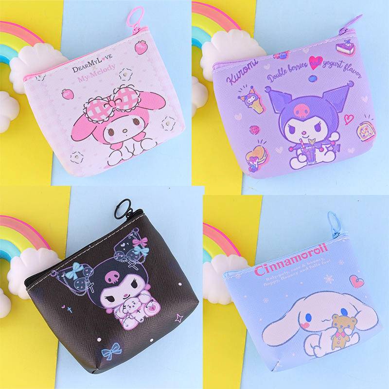 Sanrio Coin Purse Mini Cute Zipper Girls Coin Wallet USB Cable Bag Key ...