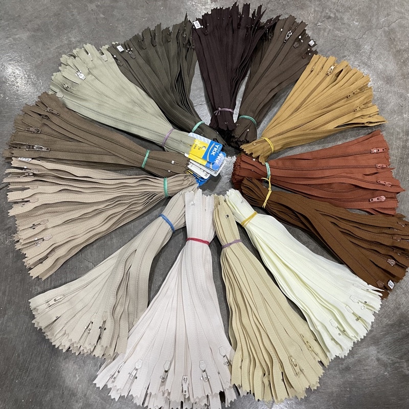 8” YKK Ordinary Nylon Zipper Whites Browns Black (Per Piece) | Shopee ...