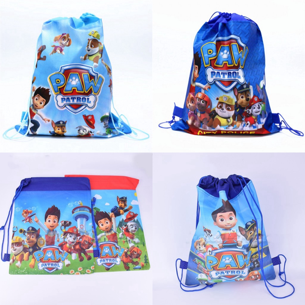 kids Dog Paw Dog Cartoon Backpack Swim Beach Drawstring Bag Gift Goodie ...