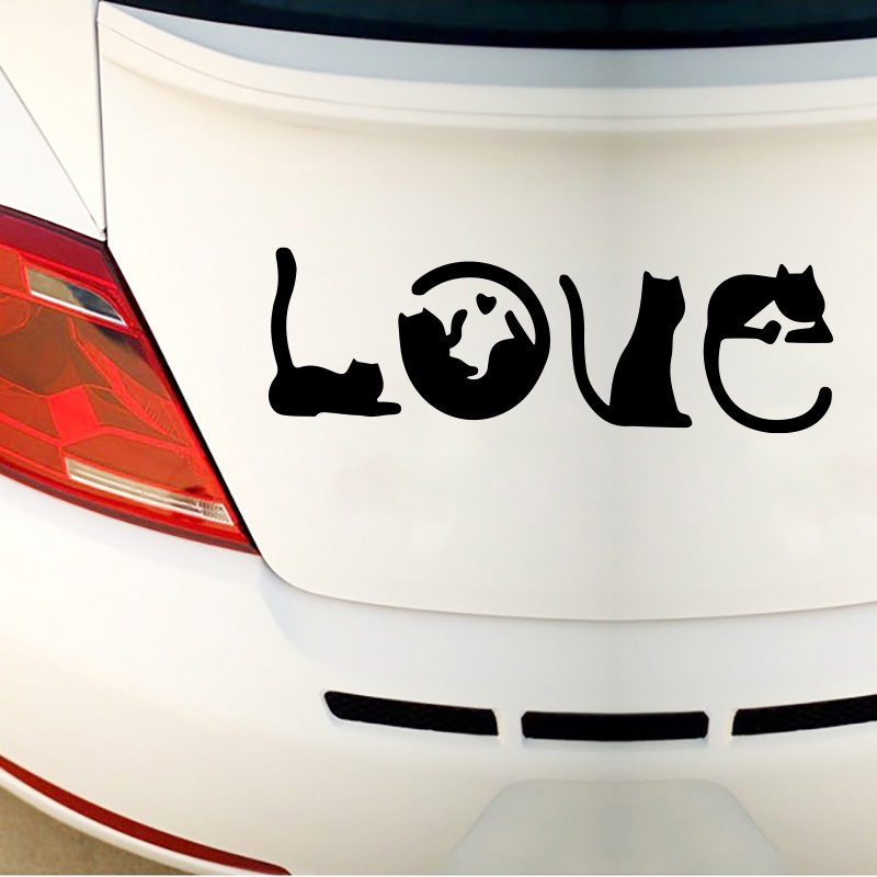 Cats Spell LOVE Cute Pet Car Stickers Car Decal Vinyl Wall Decal ...