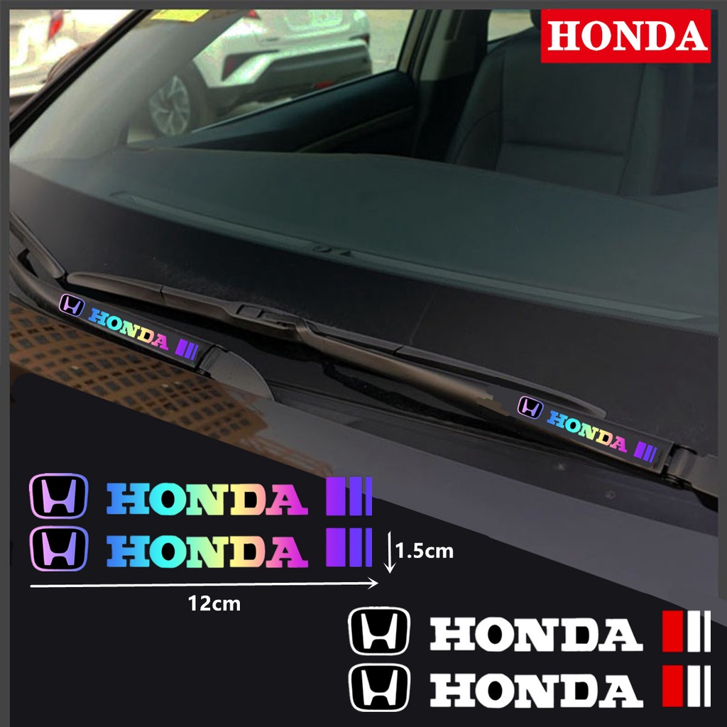 2Pcs HONDA Wiper Stickers Front and Rear Windshield Decals For Honda ...