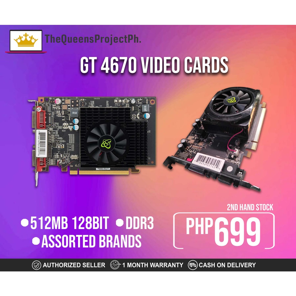 GT 4670 Video Card 512mb 128bit DDR3 Assorted Brands | Shopee Philippines