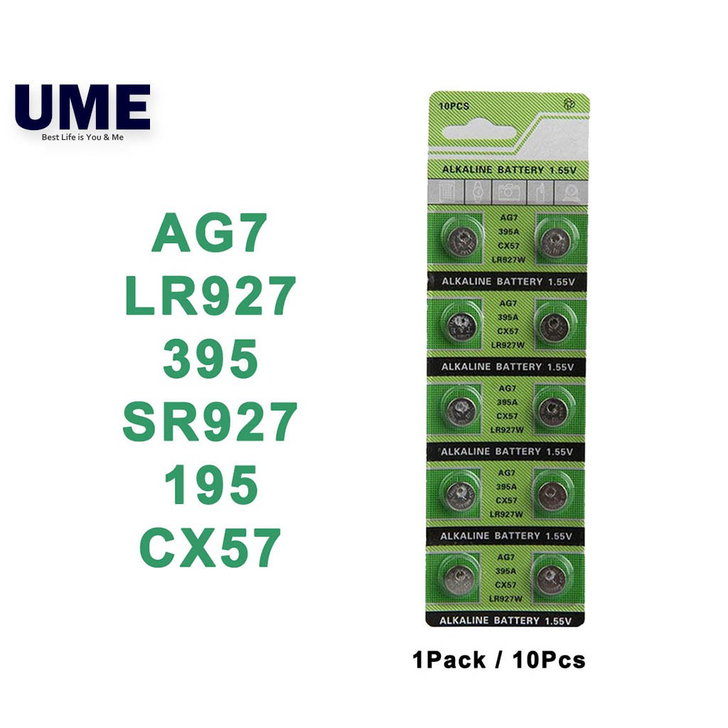 1.55V AG7 LR927 SR927 Alkaline Button Coin Cell Battery For Calculator ...