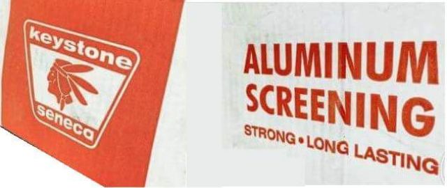 Aluminum Screen Keystone Seneca Brand available in : 3 & 4 feet ...