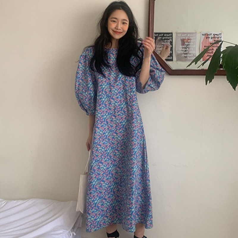 Little blue rose dress, photo taken at the shop [SP392] | Shopee ...