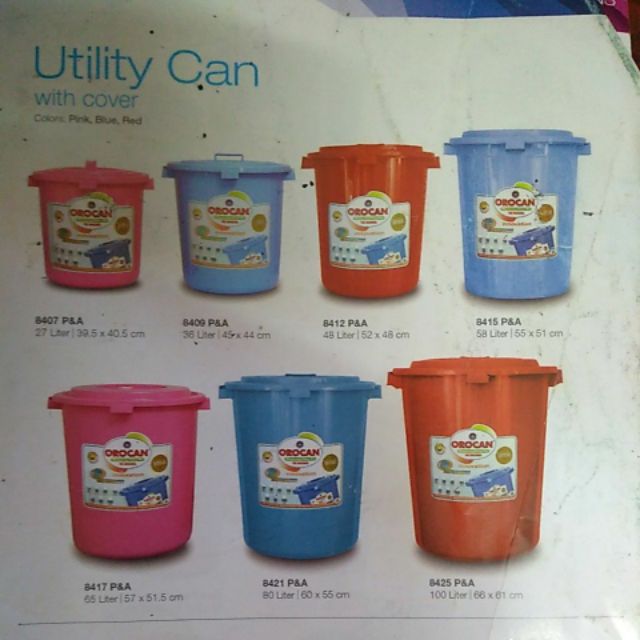 Orocan utility drum can with cover | Shopee Philippines