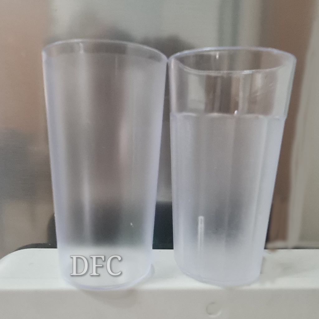 300ML/500ML (3/6/10 PCS) FROSTED JOLIBEE/ KFC PLASTIC GLASS upwh clear ...