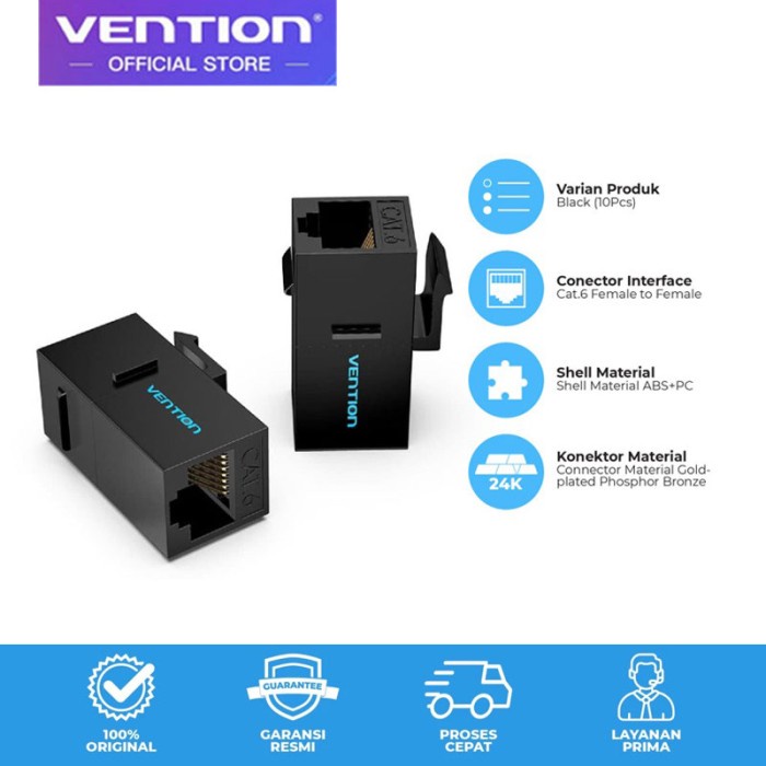 Vention Barrel Connector RJ45 Cat.6 Keystone Inline Coupler | Shopee ...