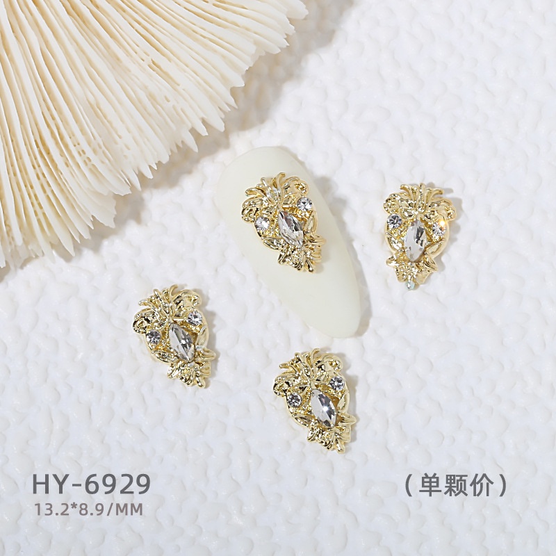 ins nail jewelry, pearl and diamond round wreath, opal bow, peach heart ...