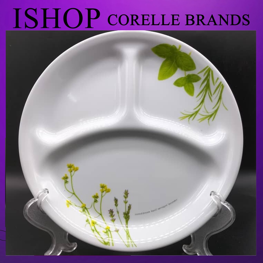 Corelle Loose 26cm Divided Dish Suku Suku Separuh/3 Portion Diet Plate ...