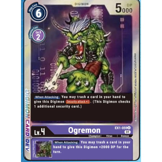 Digimon Card Game Ogremon EX1 , EX1-059 | Shopee Philippines