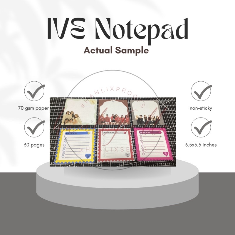 IVE NOTEPAD MEMOPAD KPOP TO DO LIST ONHAND | Shopee Philippines