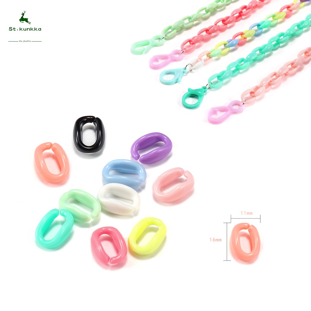 St.Kunkka Candy Colored Plastic Chain Ccb Color Connector Diy Jewelry ...