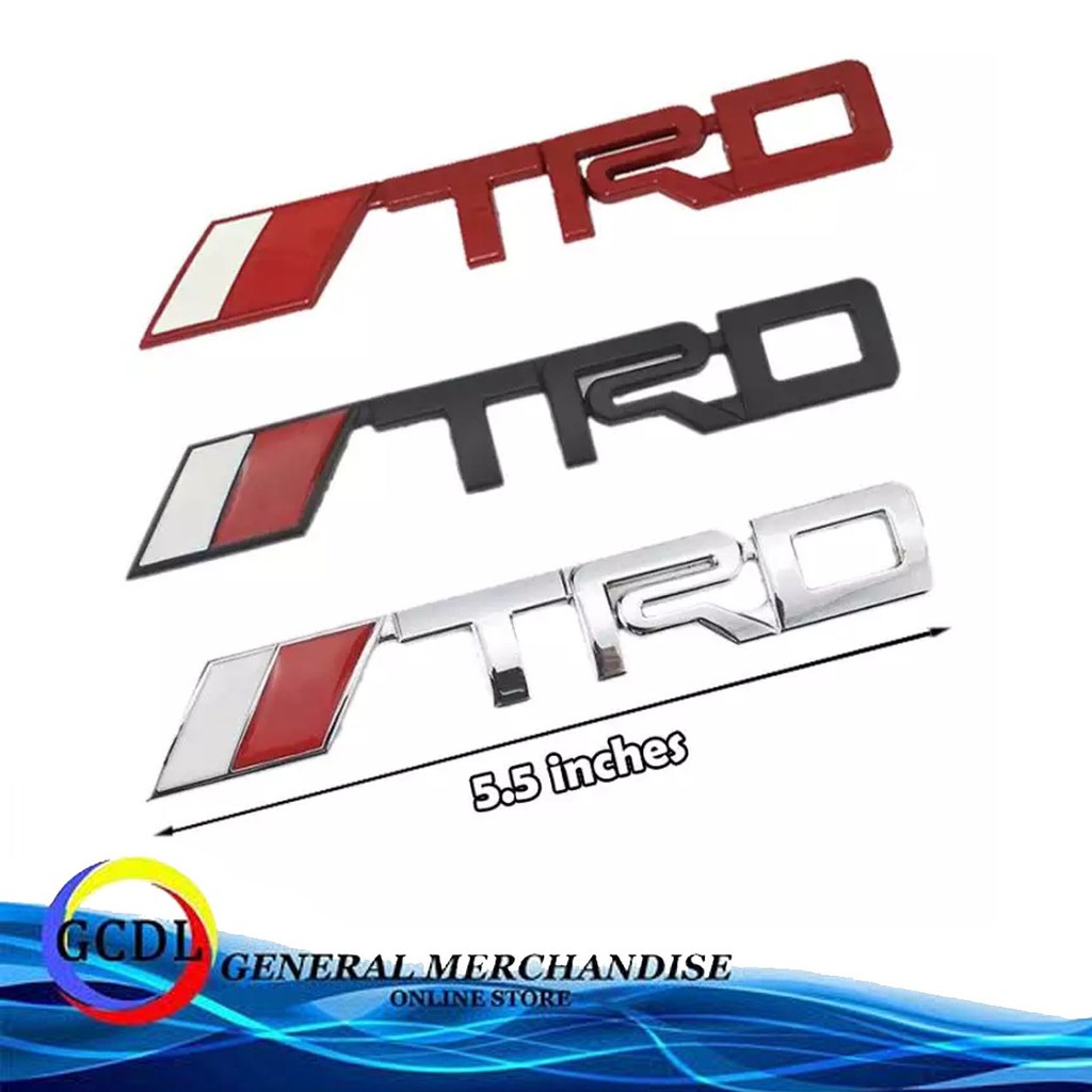 3D Car TRD Logo Emblem Badge Sticker Metal Decal For Toyota | Shopee ...