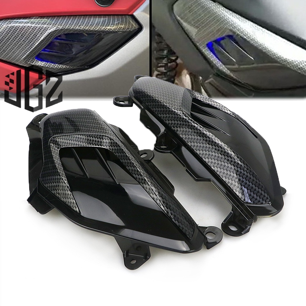 NMAX Motorcycle Side Vent Cover LED Side Light Carbon Indicator for ...