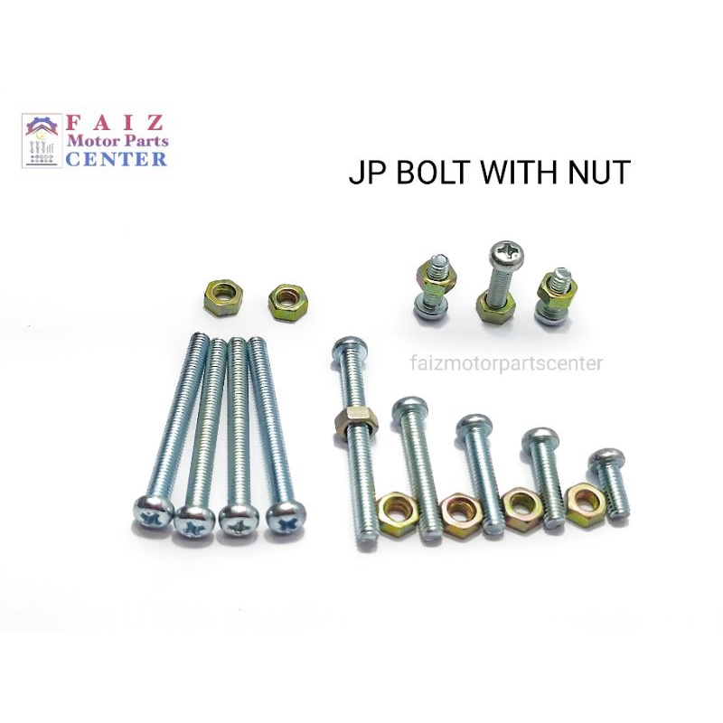 JP BOLT WITH NUT(*4x20/4x25/4x30/4x35/4x40) | Shopee Philippines