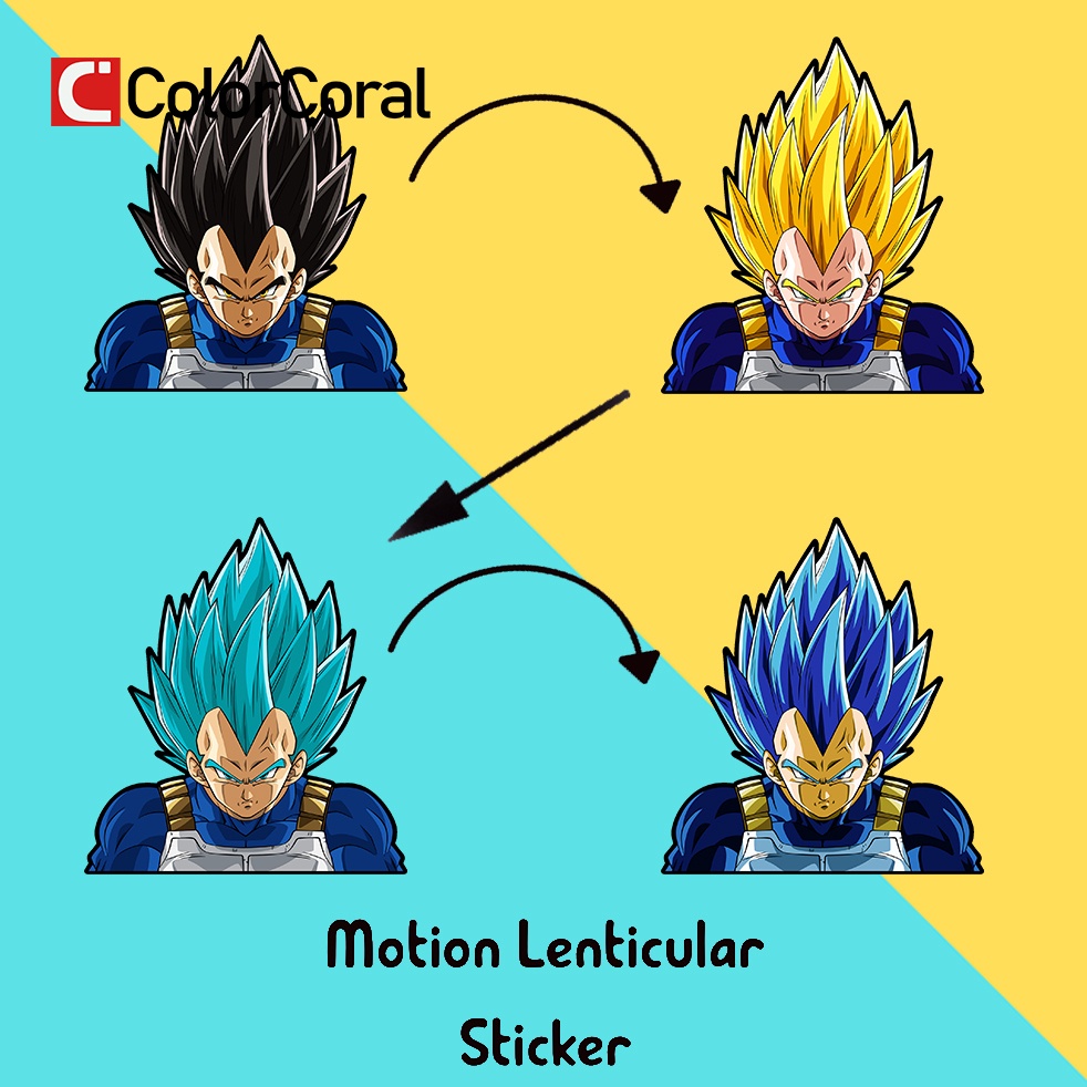 ColorCoral Anime 3D Motion Stickers Vegeta Adhesive Stickers DBZ Anime ...