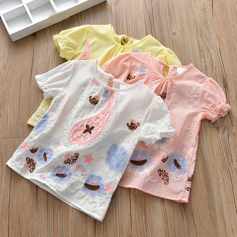 Baby Girls Summer Cotton Floral Pattern T-shirt Blouse | Shopee Philippines