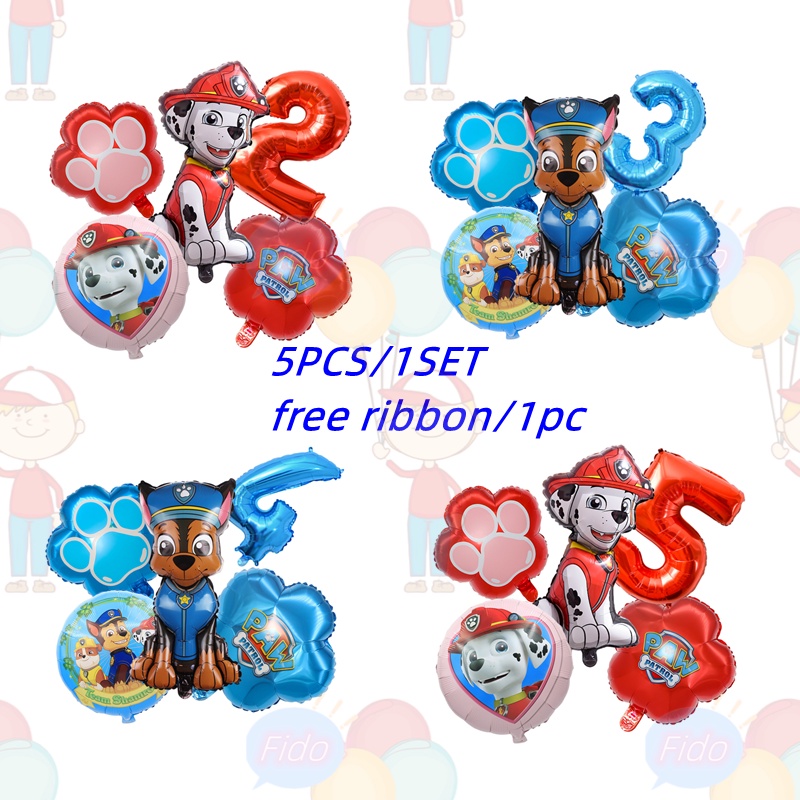 Paw Patrol Party Decoration Set Chase Marshall Rubble Skye 32inch Film Number Balloons Party ...