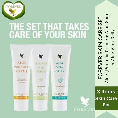 Forever SKIN CARE SET Propolis Creme + Aloe Scrub + Aloe Vera Gelly ...