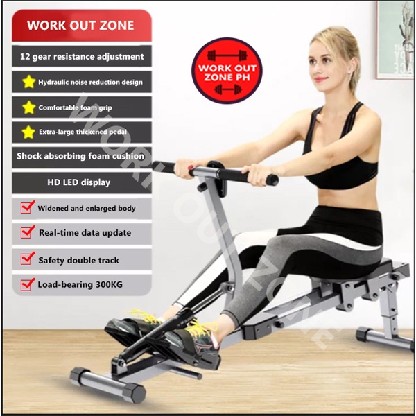 WORKOUTZONE Hydraulic Resistance Rowing Machine Hydraulic Fire ...