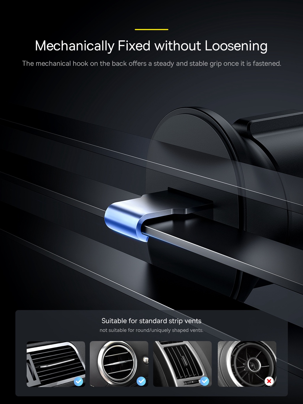 Baseus Car Phone Holder Metal Silicone Gravity Auto Air Vent Smartphone ...