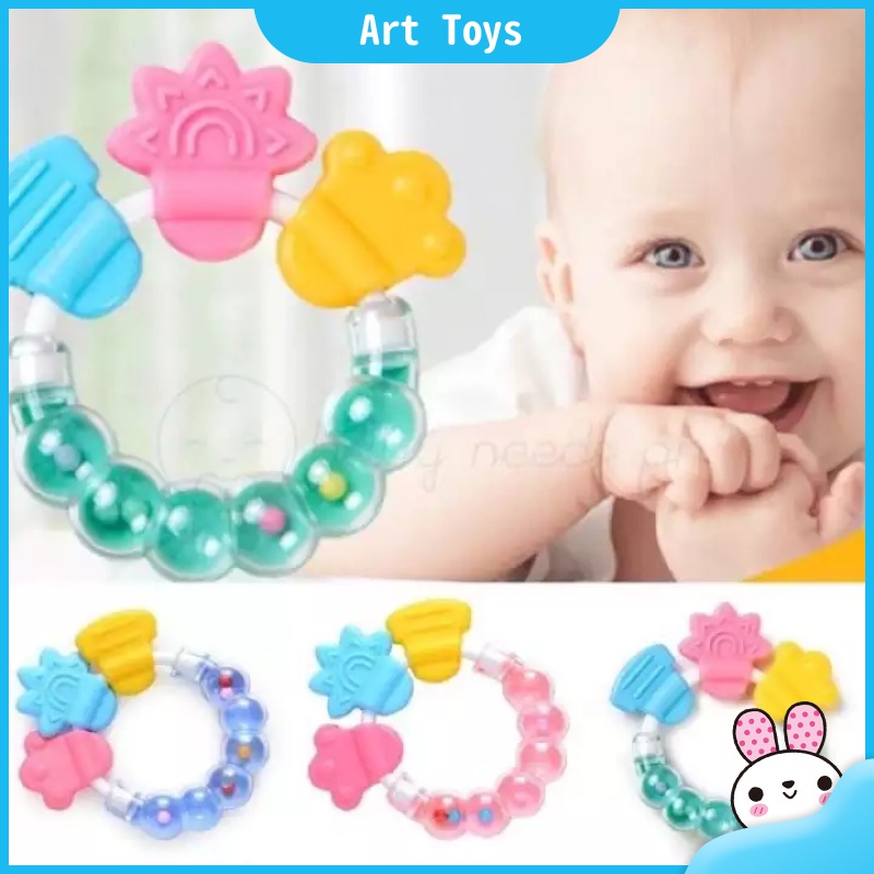 Baby Silicone Hand Hold Teether Toddler Safety Early Educational Molar ...