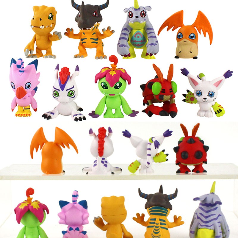 9pcs/set Anime Adventure Figures Piyomon Palmon Tentomon Greymon Agumon ...