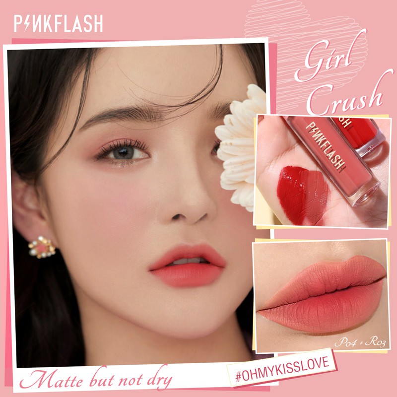 PINKFLASH 2 Pieces Liquid Lipstick Set Soft Matte Bitten Lips Look VE ...