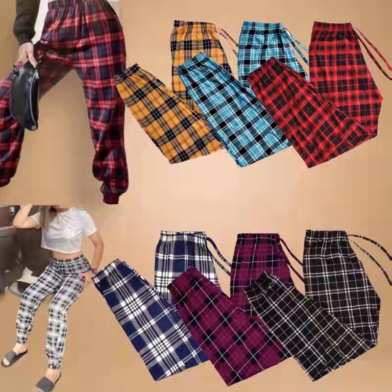 Drape Jogger Pants | Plaid Checkered Jogger Drape Pants for Women ...