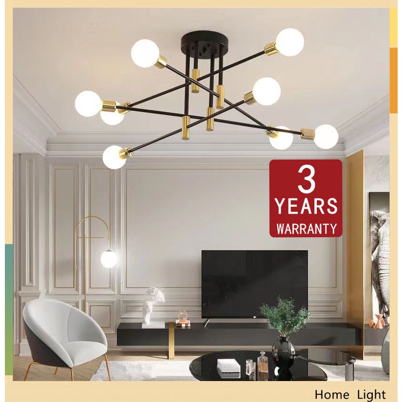 YHLAMP Industrial Ceiling Light Living Bedroom Chandelier ...