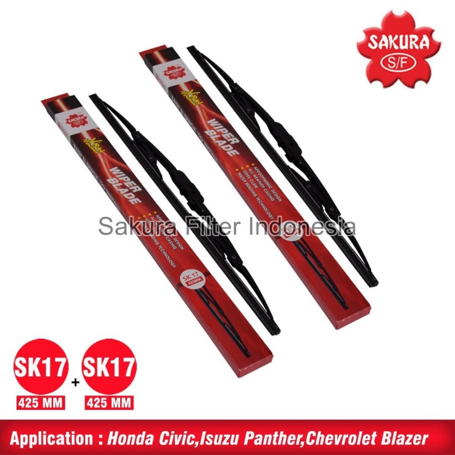 Sakura Wiper Chevrolet Opel Blazer contains 1 set right and left SK17 and SK17 | Shopee Philippines